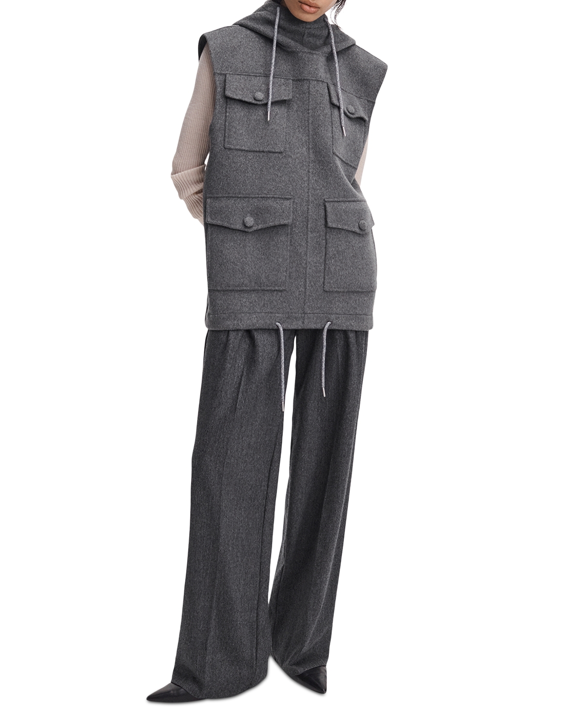 RAG & BONE Rag & Bone Valerie Wool & Cashmere Blend Hooded Vest